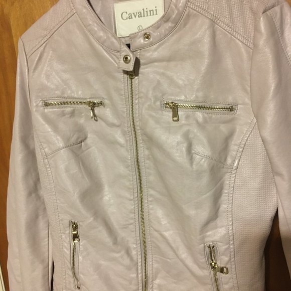 Cavalini | Jackets & Coats | Cavalini Pale Blush Biker Fauz Leather ...